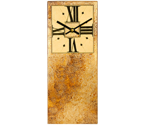 Marbled Gold Mantel Clock with Square Dial - Decorative Clocks